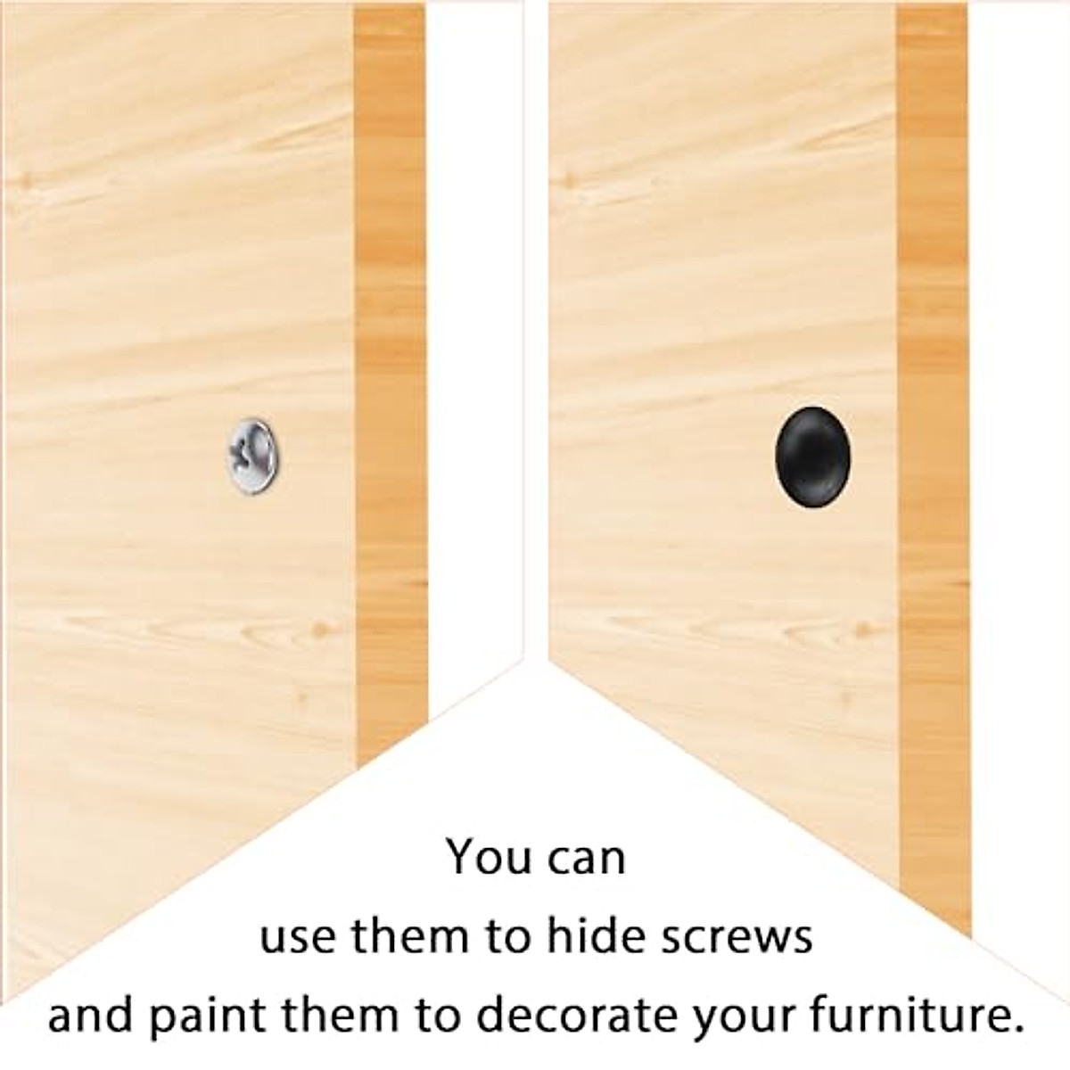 300Pcs Screw Covers Caps,Self Tapping Plastic Screw Caps,Snap-on Caps for Cross Screw Decorative Caps,Black (Without Screws)