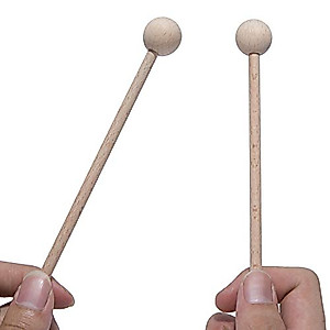 Wood Mallets Percussion Sticks for Xylophone, Chime, Wood Block, Glockenspiel and Bells, 8 Inch Long