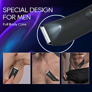 FLOVES Back Shaver for Men - 3 Magnetic Cartridges, 3-Layer Blades Razor with Swiveling Shaving Head, Mens Body Hair Trimmer Wet or Dry Shave (Black Golden)