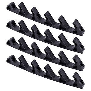 AHANDMAKER 4 Pcs Adjustment Brackets for Chaise, 5 Position Back Support Adjuster for Outdoor Patio Lounge, Plastic Hook Hangers, Vertical Hook Rack for Recliner Parts Replacement, Black