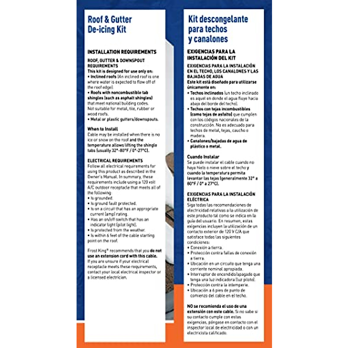 Frost King RC200 Automatic Electric Roof Cable Kits, 120V x 1000W x 200Ft, Black