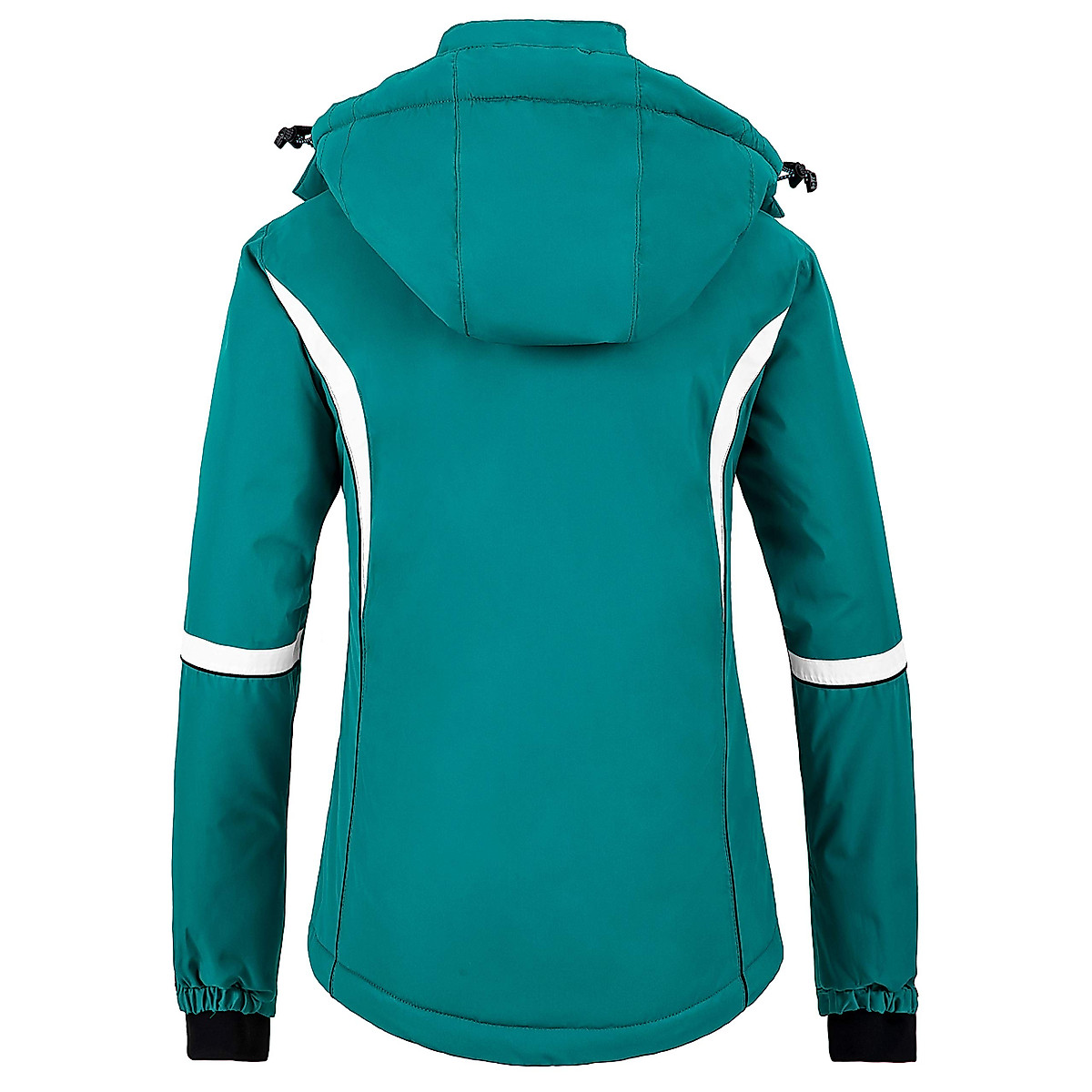 wantdo Women's Mountain Fully Taped Seams Waterproof Snowboard Jacket with Detachable Hood Turquoise M