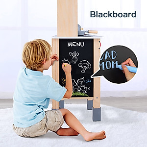 TOOKYLAND Play Kitchen Set for Toddler with Real Light & Sound, Removable Sink, Microwave, Range Hood, Stove, Oven for Kids Gift Age 3+