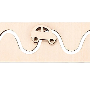 Gazechimp Kids Busy Board Walkway Slide Toy DIY Accessories Learning Skill Wooden Puzzle Sensory Toy Activity Center Board for Children Toddler - Car