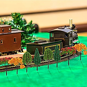 Cobee Miniature Model Trees, 10 Pieces Mini Fairy Garden Tree Ornament Miniature Dollhouse Pots Decor Train Scenery Architecture Trees Model for Moss Micro Landscape DIY Craft