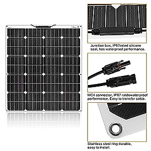 Socentralar Flexible Solar Panel 100W 12V, Monocrystalline Solar Panel 100 Watt, Portable Solar Panels Outdoor Power Charger,for Homes, RV, Boat, Uneven Surfaces
