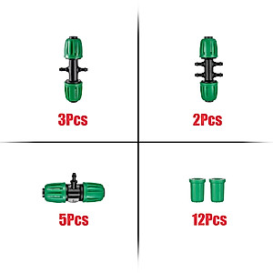 1/2 inch Tubing (1/2" ID x0.6-0.63" OD) 16mm to 1/4 inch Irrigation Tube Anti-Drop Barbed Hose Fittings (Fits 13mm ID / 4mm ID) (1/2 TO 1/4 inch Fittings Kit)
