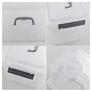 Lesbin 4-Pack Clear Plastic Storage Latch Box with Lids, 10 L