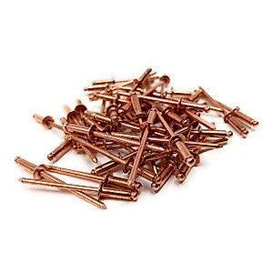 Metal Magery 100 Copper Pop Rivets 1/8 Diameter Copper Mandrel Blind Rivets Dome Head 4-4 (1/8"Diameter x 1/4" Grip Range) Qty 100