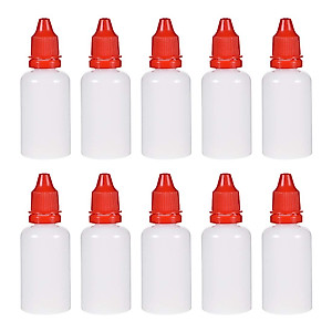 uxcell Plastic Dropper Bottles, 30ml/1 oz Empty Squeezable Dropper Bottle with Cap, Red, Pack of 20