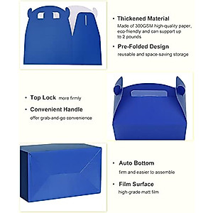 Naleyber Blue Party Favor Treat Boxes 24pcs Thickened Paper Gift Gable Box for Presents, Candy Goodie Bag for Kids Birthdays Parties Supplies Decorations