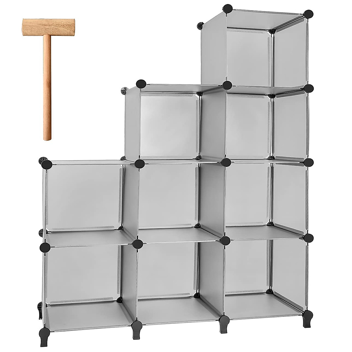 Gold Armour Cube Storage 9-Cube Bookshelf Closet Organizer Storage Shelves Shelf Cubes Organizer Plastic Square Book Shelf Bookcase DIY Closet Cabinet Organizer Shelving for Home Office Bedroom (Pink)