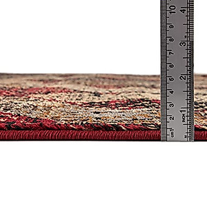 Unique Loom Saturn Collection Area Rug - Astra (Round 7' 10" x 7' 10", Burgundy/ Black)