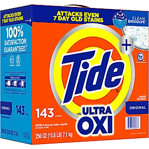 Tide HE Ultra Oxi Powder Laundry Detergent, Original, 250 Ounce