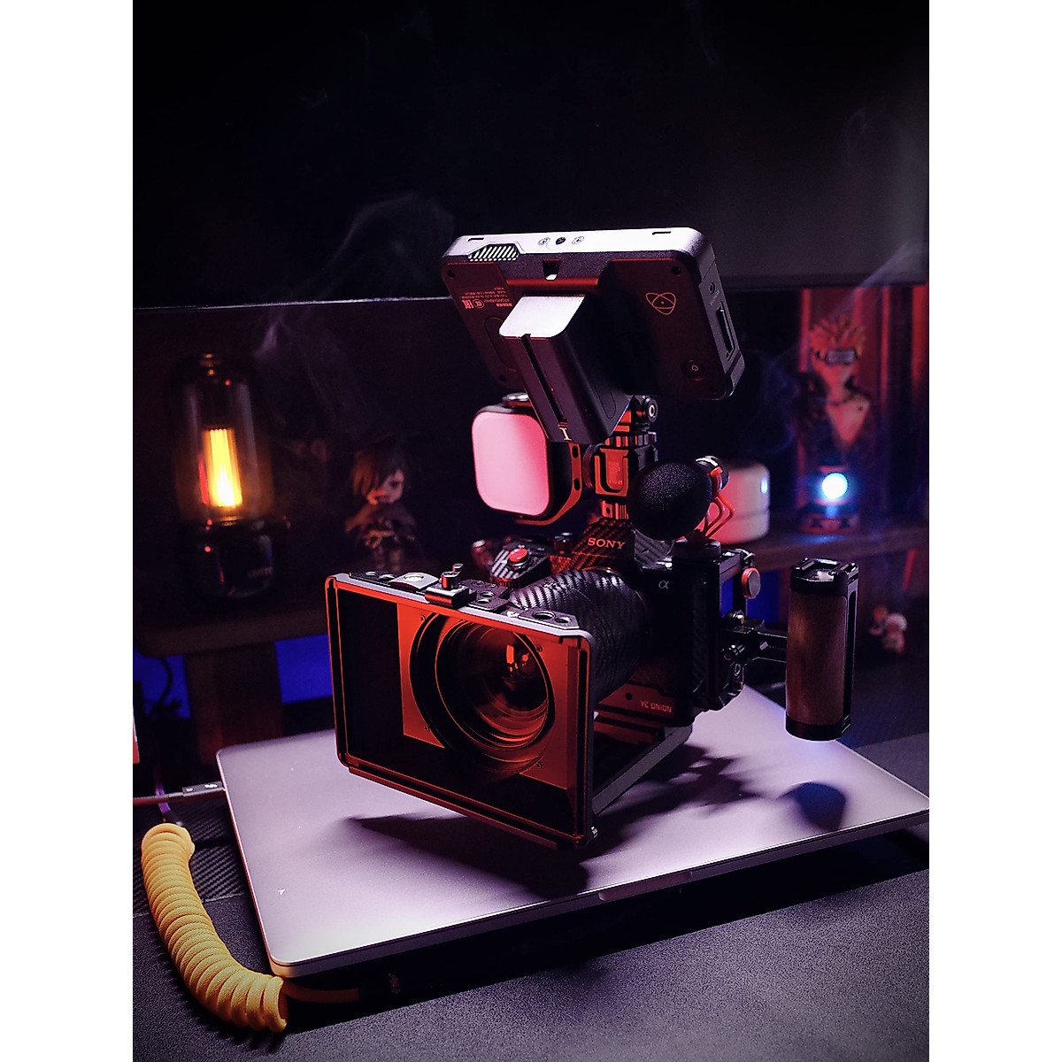 2PCS On Camera Microphone Shock Mount Holder Bracket Brackets 1/4'' Screw Female Mount for RODE VideoMicro,MM1,VXR10,MCM-1,M80 Mini Cardioid Shotgun Microphone,Aluminium Base