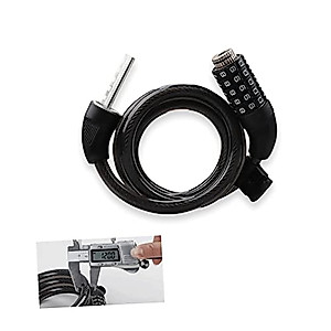 GAFOKI Combination Bike Lock 5 Heavy Cycling Black Password Cm Cable Duty Digit Lock Bike