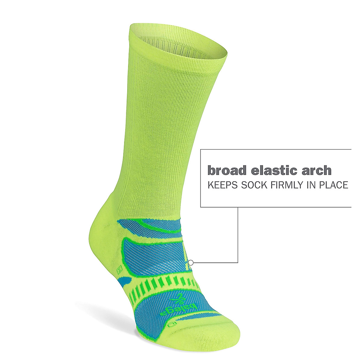 Balega Ultralight Lightweight Performance Crew Athletic Running Socks for Men and Women (1 Pair), Neon Lime, Medium