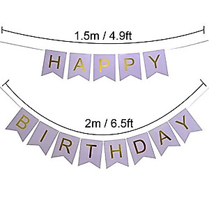 LOVELY BITON Large Purple Happy Birthday Banner, Bday Party Decorations Backdrop Gift for Man Woman Kids Teens