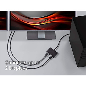 Monoprice DisplayPort 1.2 to DisplayPort Multi-Stream Transport (MST) Hub - 2-Port, DP to DP, Ideal for Digital Signage, Large Video Displays in Schools, 7.6 x 5.8 x 1.3