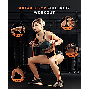 SUNPOW Pull Up Assistance Bands - Set of 5 Resistance Heavy Duty Workout Exercise Stretch Fitness Bands Assist Set for Body, Instruction Guide and Carry Bag Included
