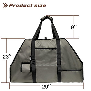 Large Firewood Log Carrier, Canvas Log Carrier Bag Tote, Sturdy Fireplace Wood Stove Accessories, Perfect for Carrying Wood at Indoor or Outdoor, Camping Storage Basket with Handles