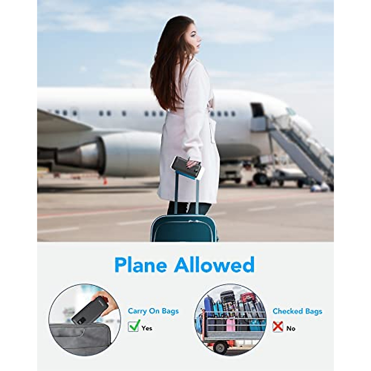 Charmast Portable Charger with Built-in Cables and AC Wall Plug 20000mAh, 20W PD 18W QC 3.0 Fast Charging Power Bank Battery Pack Compatible with iPhone 14/13, Samsung Galaxy, iPad, and More