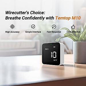 Temtop Indoor Air Quality Meters PM2.5 AQI Air Quality Monitor Home Air Testing Kit, P10