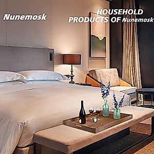 Nunemosk 28x18 inches Large Rectangle Ottoman Table Tray Wooden Solid Rectangle Serving Tray with Handle Black Walnut Platter Decorative Tray, Home Breakfast in Bed, Including 4 Walnut Coaster