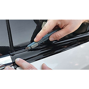 Free Tool Kit 3D Carbon Fiber Black Vinyl Wrap Kit for Black Out Chrome Delete Window Trim Door Trim 2Inch x 25Feet