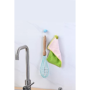 Rercarre 30pcs Self Adhesive Silicone Thumb Wall Hooks, Multifunctional Self Adhesive Clip Key Hook Wall Hanger for Storage Cable/Headphone/Plug/Mask