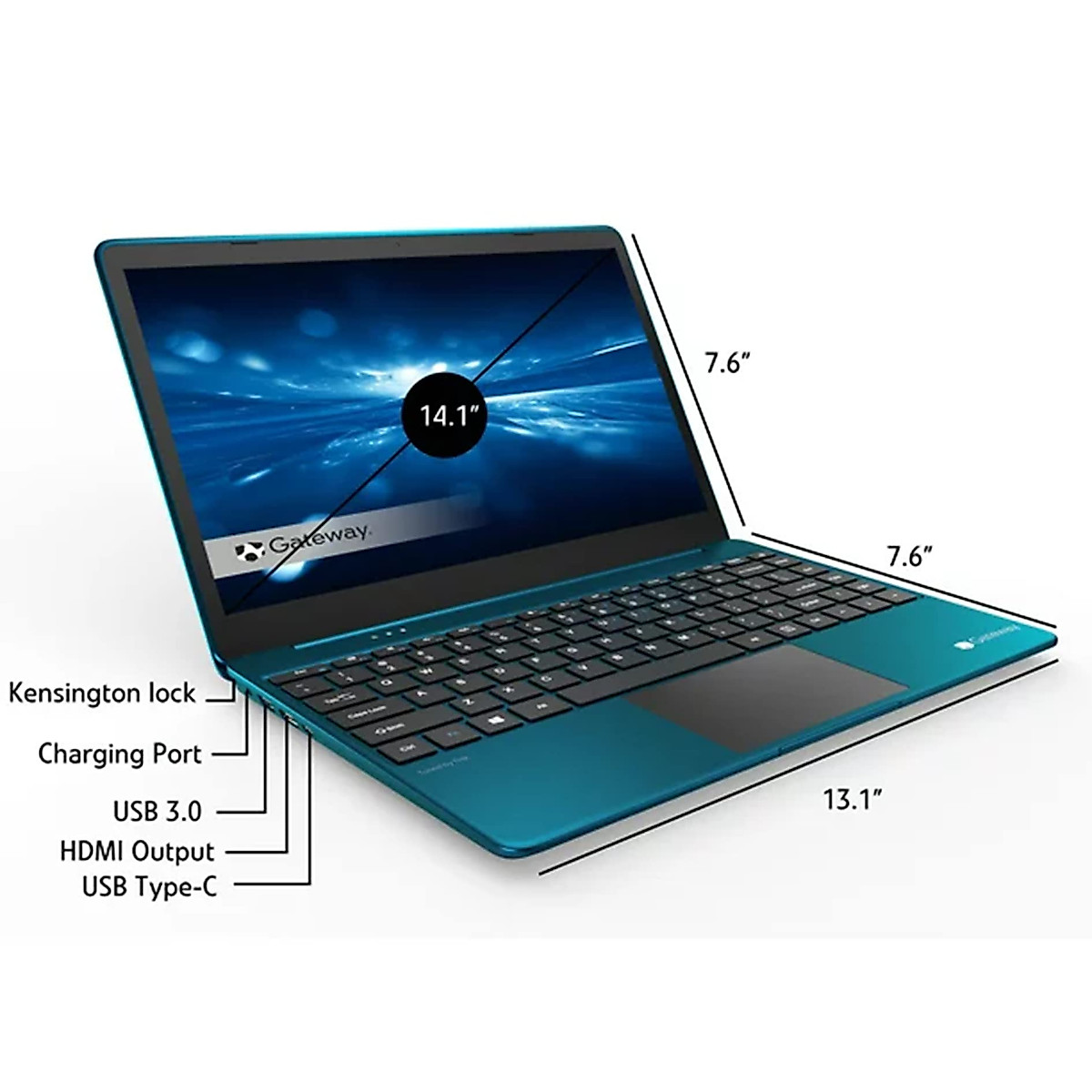 Gateway 2022 14.1” Ultra Slim IPS FHD Display, Intel Core i5-1135G7 Processor, 16GB RAM, 512GB PCIe SSD, Intel Iris Xe Graphics, Camera, Fingerprint Scanner, Bluetooth, Blue, Win 10, 32GB USB Card