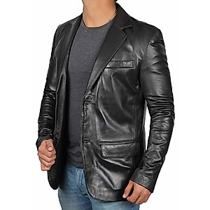 Decrum Black Leather Jacket - Fall Jacket [1500566] | Blazer, XXL