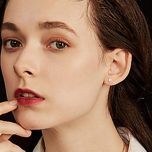 925 Sterling Silver Dot Stud Earrings | Small Simple Round Disc Stud Earrings | Tiny Flat Circle Hypoallergenic Cartilage Tragus Piercing Earrings Gifts for Women Men 2mm 3mm 4mm 5mm