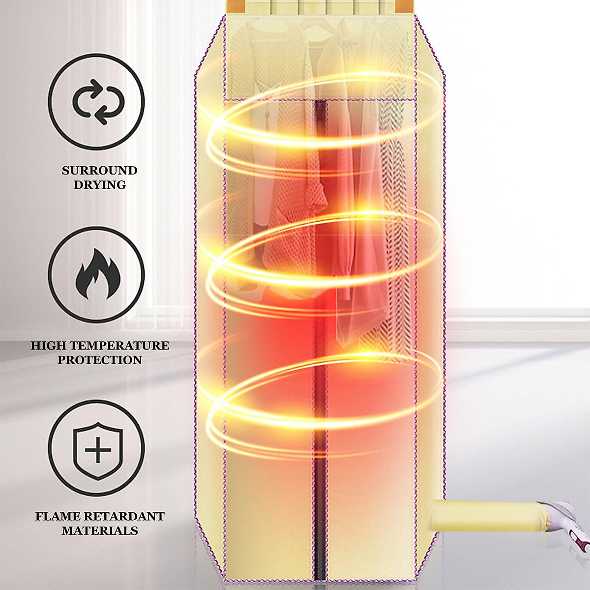 Uonlytech 1pc Dry Clothes Bag Travel Drying Rack Folding Dish Drying Rack Folding Clothes Heated Clothes Dryer Portable Tumble Dryer Portable Drying Machine Foldable Apartment Clothes Dryer