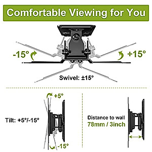 USX MOUNT TV Wall Monitor Mount Fits for Most 26-42 Inch TVs Monitors, Holds up to 66lbs, TV Monitor Mount Bracket with Adjustable Tilt Swivel, Max VESA 200x200mm
