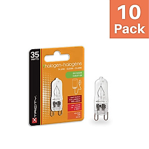 T4 JCD G9 Base Halogen Light Bulb, 35W, 350 Lumens, 120V, 2700K Soft White, Dimmable, (10 Pack)