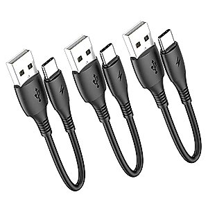 HOTNOW USB C Cable Short 0.5FT 3-Pack, 6 inch USB Type C Fast Charger Cord for Samsung Galaxy S10 S9 S8 Plus Note 9 8, Power Bank and Other USB-C Devices