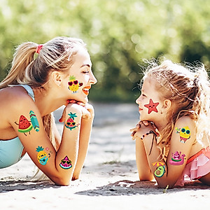 240 Pcs Summer Fruit Temporary Tattoos for Kids, Safety Waterproof Bulk Tattoos Stickers, Hawaiian Themed Tattoos Toys, Best Choice for Summer Party and Goody Bag Stuffers, 60 Different Designs