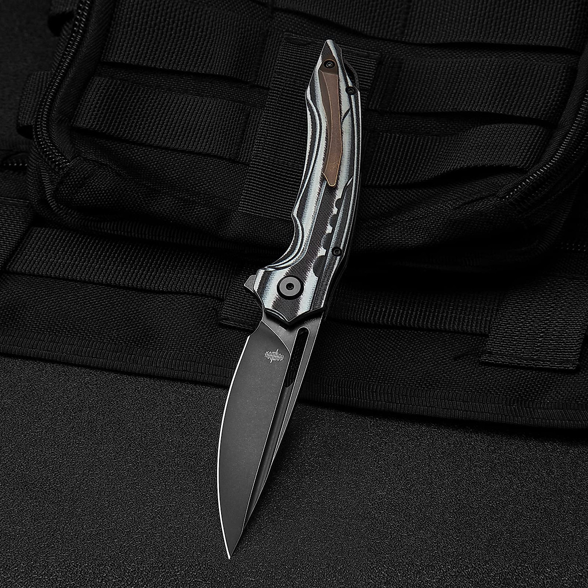 BESTECH KNIVES Pocket Folder Folding Knife: 3.54" N690 Steel Black Blade, Carbon Fiber and G10 Scales, Flipper, Liner Lock, EDC Titanium Clip, BL02D (White 02)