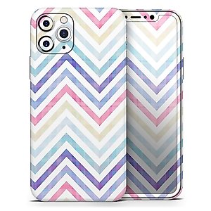 Design Skinz Subtle Vintage Multi-Colored Chevron Pattern - DesignSkinz Protective Vinyl Decal Wrap Skin Cover Compatible with The Apple iPhone 11 Pro (Full-Body, Screen Trim & Back Glass Skin)