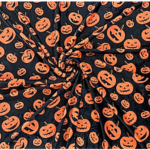 Serafina Home Halloween Throw Blanket: Spooky and Fun Jack's Family Pumpkin Print on Velvet Fleece for Sofa Bed Couch Chair Dorm