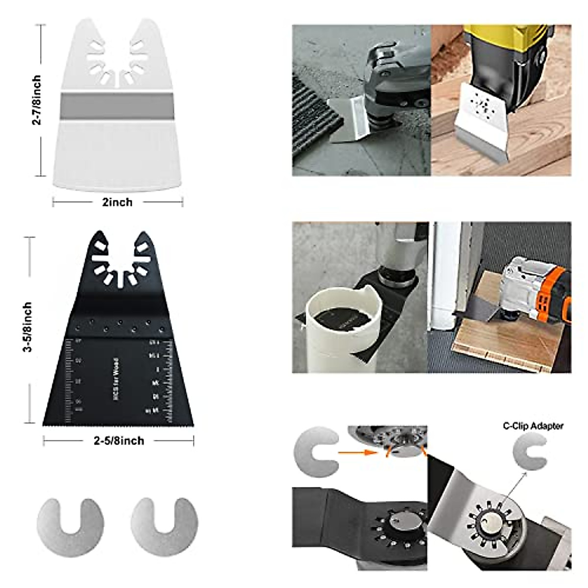 33 Pack Sawblaz Universal oscillating Tool Blades Wood Plastics Soft Metal Oscillating Saw Blades Quick Release Multitool Blades Fit Dewalt Rockwell Royobi Millwaukee Porter Cable Rigid Craftsman