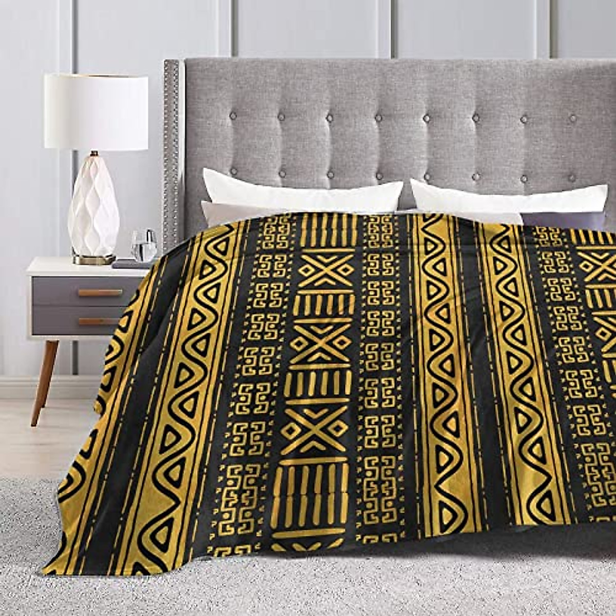 African Blankets & Throws Blanket Soft, African Art Throw Blanket Blanket Flannel Blanket for Home Outdoor(50"x40")