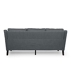 Christopher Knight Home Dupont 3 Seater Sofa, Charcoal + Espresso
