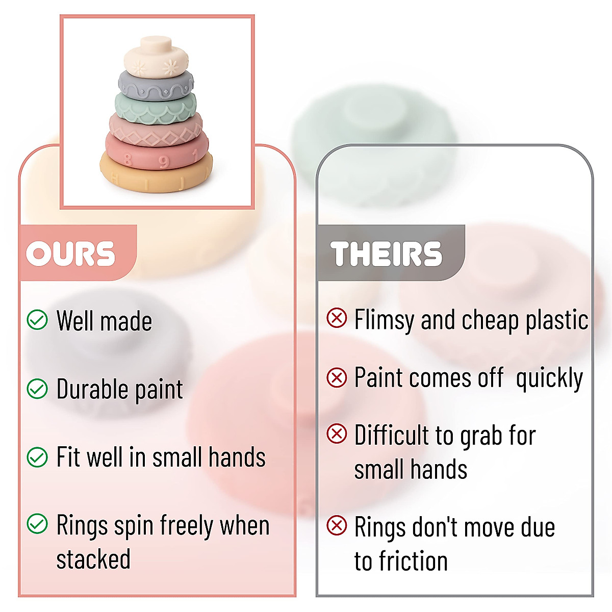 Mr. Pen- Stacking Rings Toy, 6 pcs, Stacking Toys, Stacking Rings, Baby Stacking Toys, Stacking Rings Baby Toy, Baby Stacking Rings, Ring Stacker Baby Toy, Baby Toy Rings