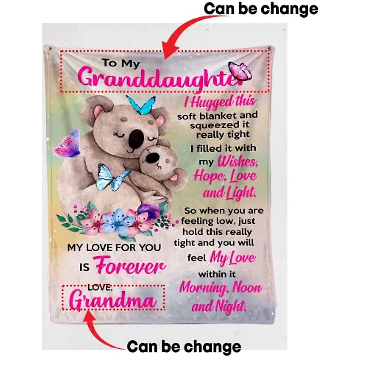 Personalized To My Daughter Blanket From Dad Mom Gifts For Daughter Blanket From Father Mother, To My Daughter Blanket From Mom Birthday Gift Throw Blanket, Christmas Daughter Gifts Blanket Koala