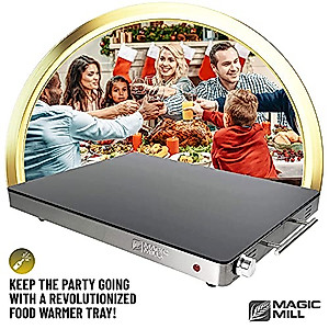 Magic Mill Extra Large Food Warmer for Parties | Electric Server Warming Tray, Hot Plate, with Adjustable Temperature Control, for Buffets, Restaurants, House Parties, Party Events (21" x 16")