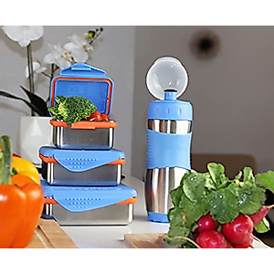 Kid Basix Safe Snacker Reusable Stainless Steel Lunchbox for Kids and Adults Reusable Food Container BPA Free Dishwasher Safe Fuchsia 13 oz