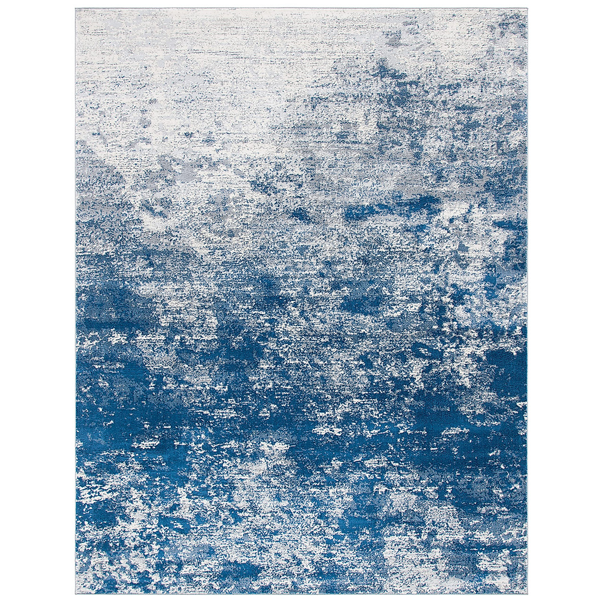 SAFAVIEH Brentwood Collection Area Rug - 9' x 12', Grey & Navy, Modern Abstract Design, Non-Shedding & Easy Care, Ideal for High Traffic Areas in Living Room, Bedroom (BNT822G)