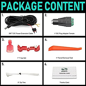 GreenYi Upgraded Double-Shielded RCA Video Cable for Monitor and Backup Rear View Camera Connection (19.69FT / 6M) + 20FT DC Power Extension Cable